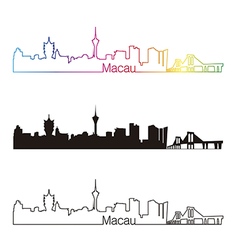 Macau city skyline Royalty Free Vector Image - VectorStock