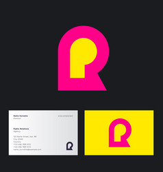 P and r linear monogram logo public relations Vector Image