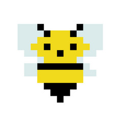 Pixel bee image for game assets Royalty Free Vector Image