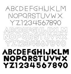 Alphabet fonts and numbers Royalty Free Vector Image