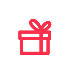 Gift box on hand line icon Royalty Free Vector Image
