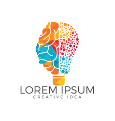 Bulb and brain logo design Royalty Free Vector Image
