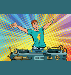 Dj boy party mix music Royalty Free Vector Image