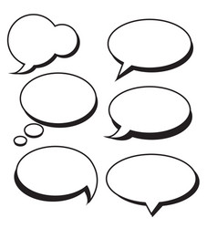 Cartoon bubbles set comic style speech bubbles Vector Image