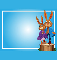 Board template with cute rabbit on white Vector Image