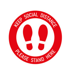 Print please stand here floor sign Royalty Free Vector Image