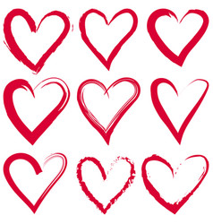 Red hearts set Royalty Free Vector Image - VectorStock