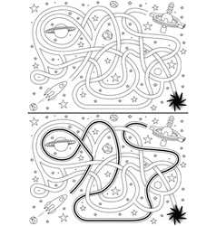 Easy firework rocket maze Royalty Free Vector Image