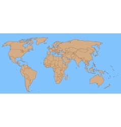 Contour world map with countries names Royalty Free Vector