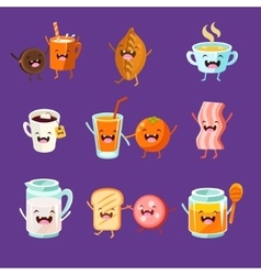 Funny Breakfast set Royalty Free Vector Image - VectorStock