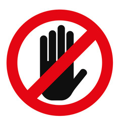 Red stop hand sign Royalty Free Vector Image - VectorStock