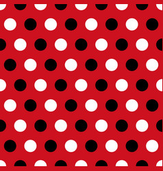 Ladybug black polka dots on red background Vector Image