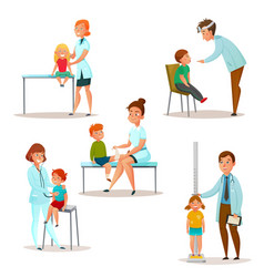Female pediatrician doing medical sthetoscope Vector Image