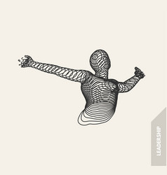3d wireframe human body Royalty Free Vector Image