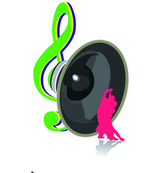 Speaker with musical notes Royalty Free Vector Image