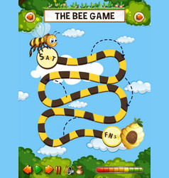 Bee board game template Royalty Free Vector Image