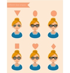 Spectacle frames and round face Royalty Free Vector Image