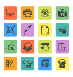 Printing icons Royalty Free Vector Image - VectorStock