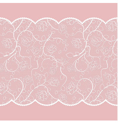 Lace seamless pattern with pearls and roses Vector Image