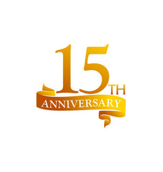 15 years happy anniversary congratulations gold Vector Image