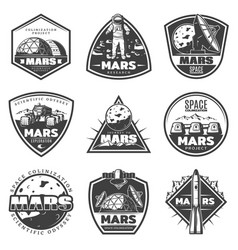 Colored vintage mars exploration poster Royalty Free Vector