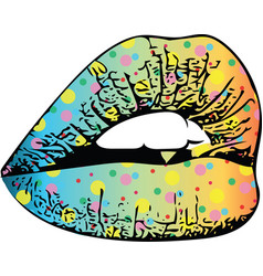 Abstract colorful woman lips Royalty Free Vector Image