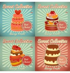 Beautiful cakes and cupcakes Royalty Free Vector Image