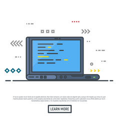 Developer working on laptop Royalty Free Vector Image