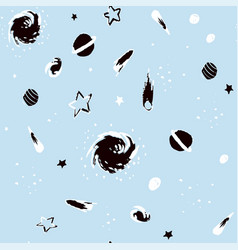 Seamless space objects Royalty Free Vector Image