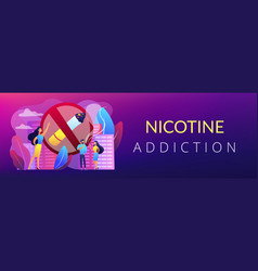 Smoking cigarettes concept banner header Vector Image