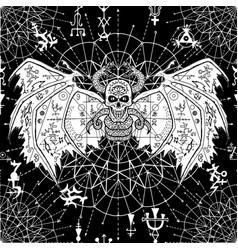 Seamless pattern with evil skull Royalty Free Vector Image