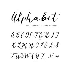 Hand drawn alphabet signature script font Vector Image