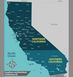 Map state california usa Royalty Free Vector Image