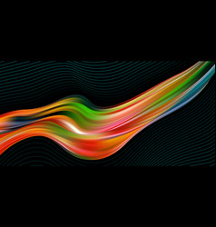 Colorful flow poster transparent brushstroke wave Vector Image