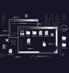 Vaporwave 80s interface screen retro terminal or Vector Image