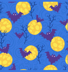 Halloween seamless blue pattern Royalty Free Vector Image
