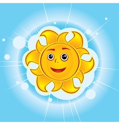Cartoon sun delights cooked breakfast Royalty Free Vector