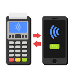 Pos nfc payment machine icon nfc terminal card Vector Image