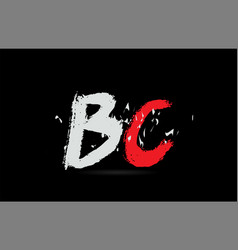 Grunge white red black alphabet letter c logo Vector Image