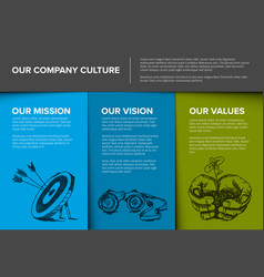 Company profile template with mission vision and Vector Image