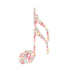 Quaver note color silhouette formed by musical Vector Image