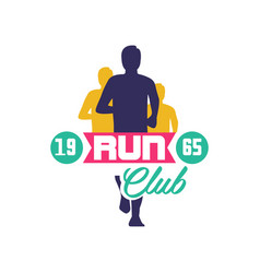 Running club logo templates set emblems for sport Vector Image