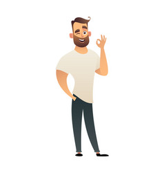Handsome cartoon businessman in elegant suit with Vector Image