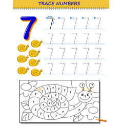 How to write number seven Royalty Free Vector Image