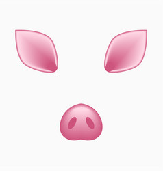 Pig face nose and ears Royalty Free Vector Image