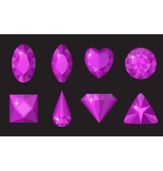 Purple amethyst isolated on white background Vector Image