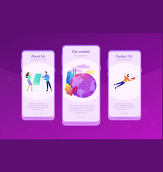 Global warming app interface template Royalty Free Vector