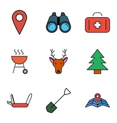 Camping symbol travel map Royalty Free Vector Image