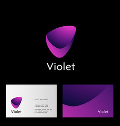 Optics logo o letter monogram violet Royalty Free Vector