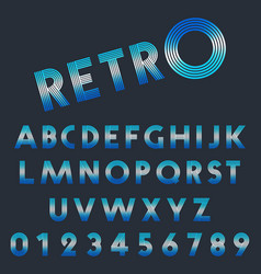 Retro line font template set of vintage letters Vector Image